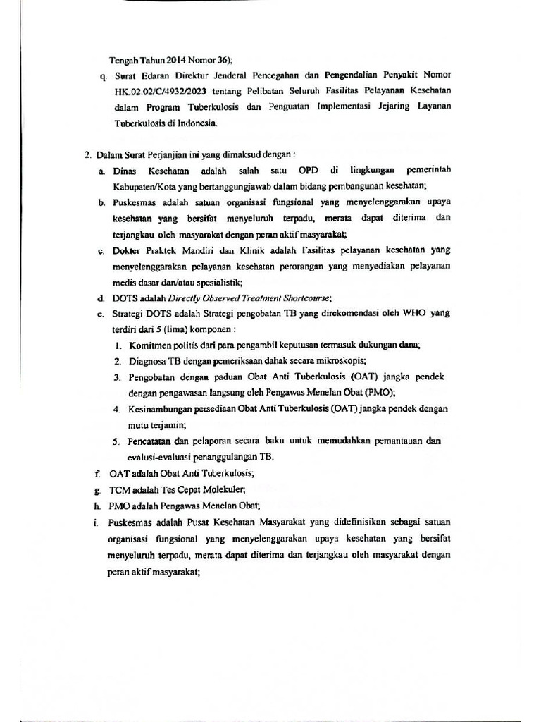 Perjanjian Kerjasama Puskesmas 1 3 Pdf