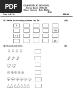 Nursery Maths Exam Paper 2076 | PDF