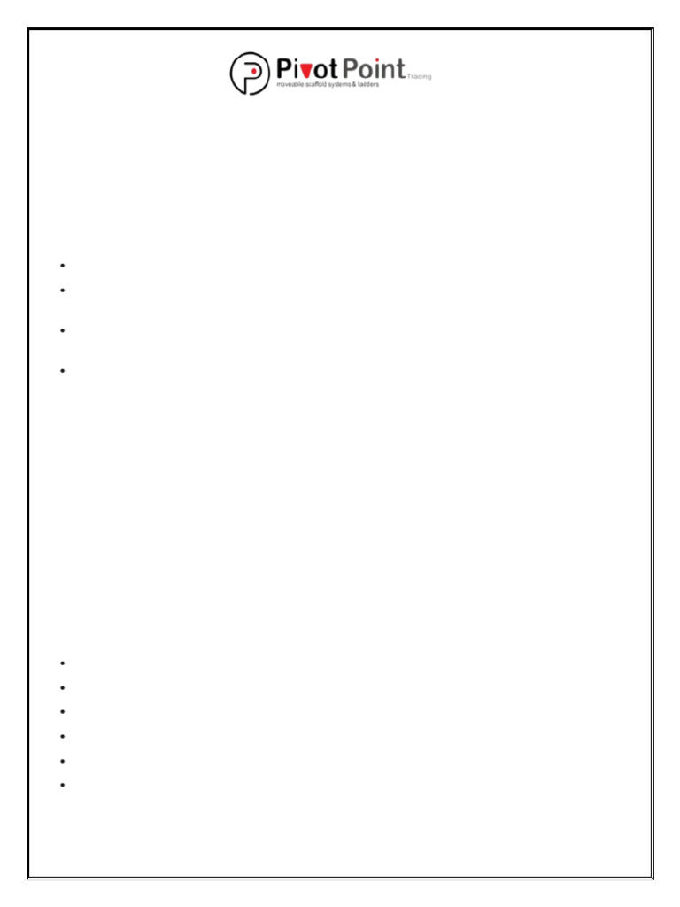 Pivot Scaffold Manufacturer Guidelines For Installation of Mobile ...