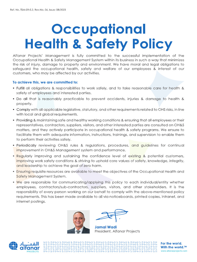 OHS Policy ISO-45001 | PDF
