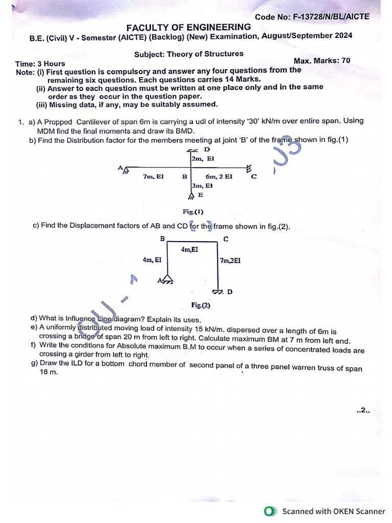 Civil 5-Sem 2024 (Backlog) | PDF