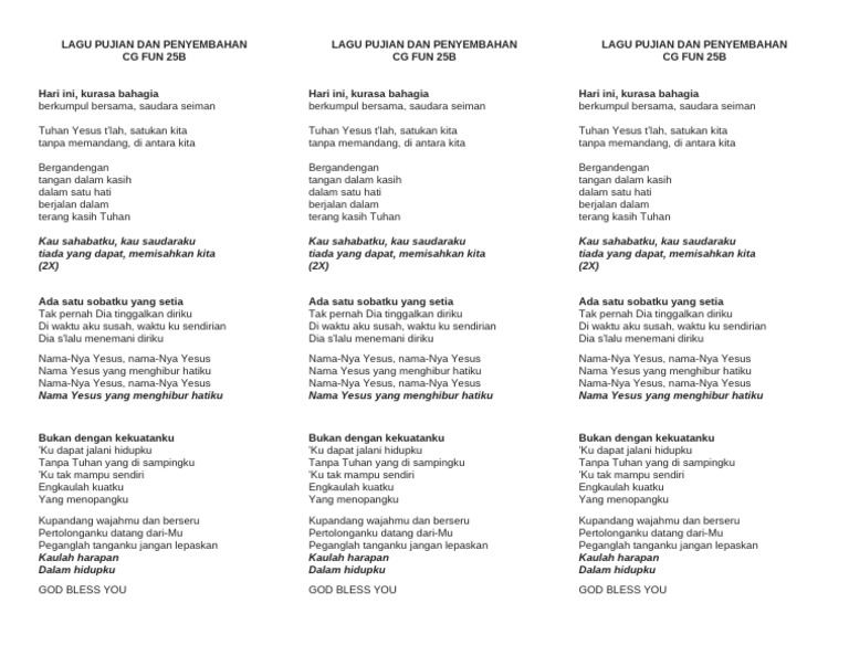 Lirik Lagu Pujian dan Penyembahan | PDF
