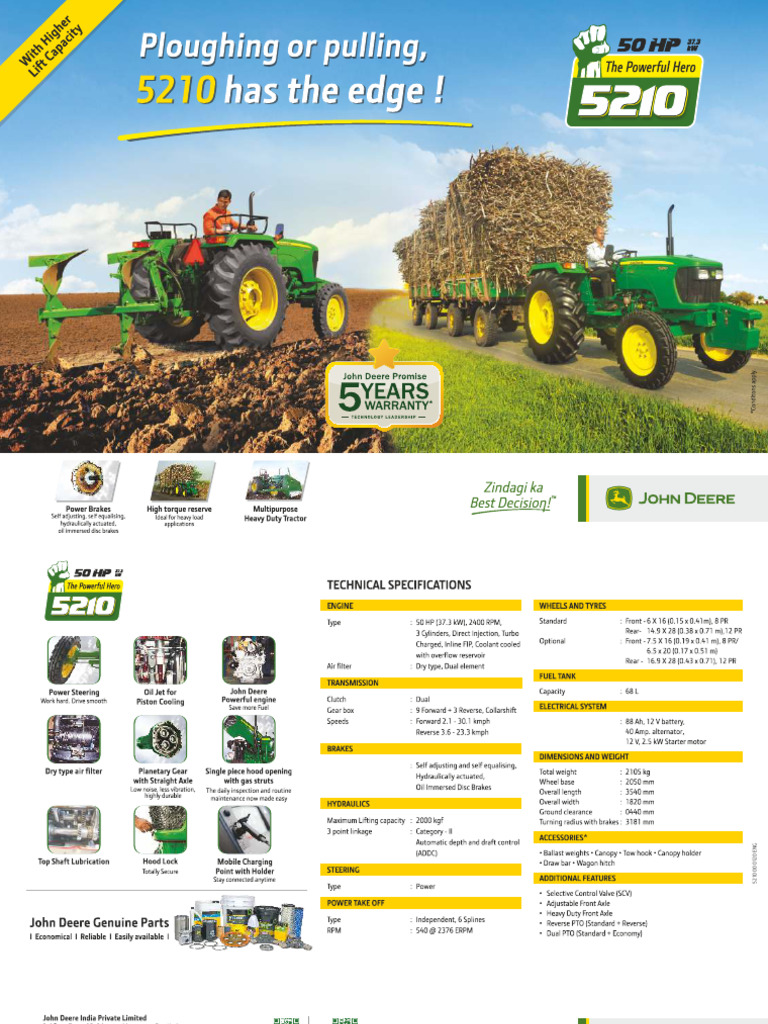 5210 2WD 50 HP Leaflet English | PDF