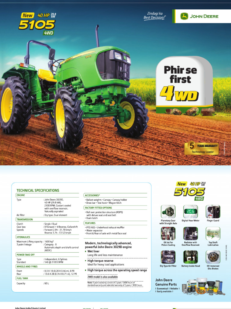 5105 4WD 40HP English Leaflet | PDF