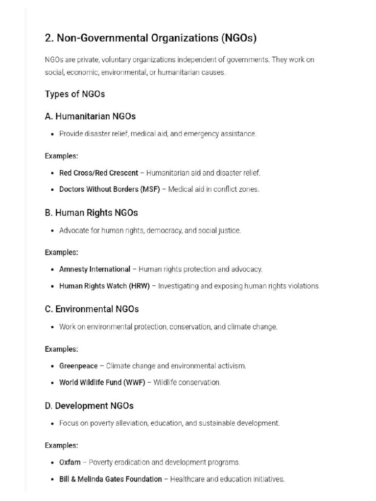 International NGOs | PDF