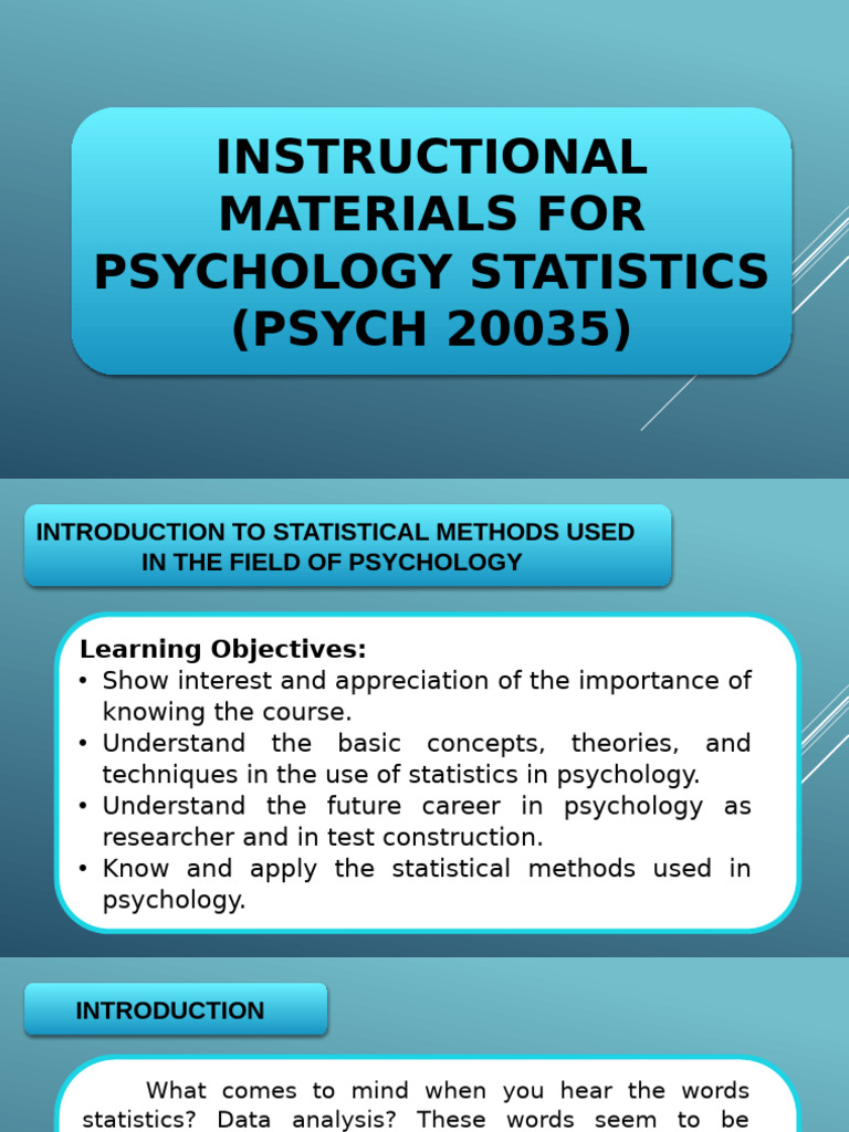 Psychology Statistics Course Overview | PDF | Level Of Measurement ...