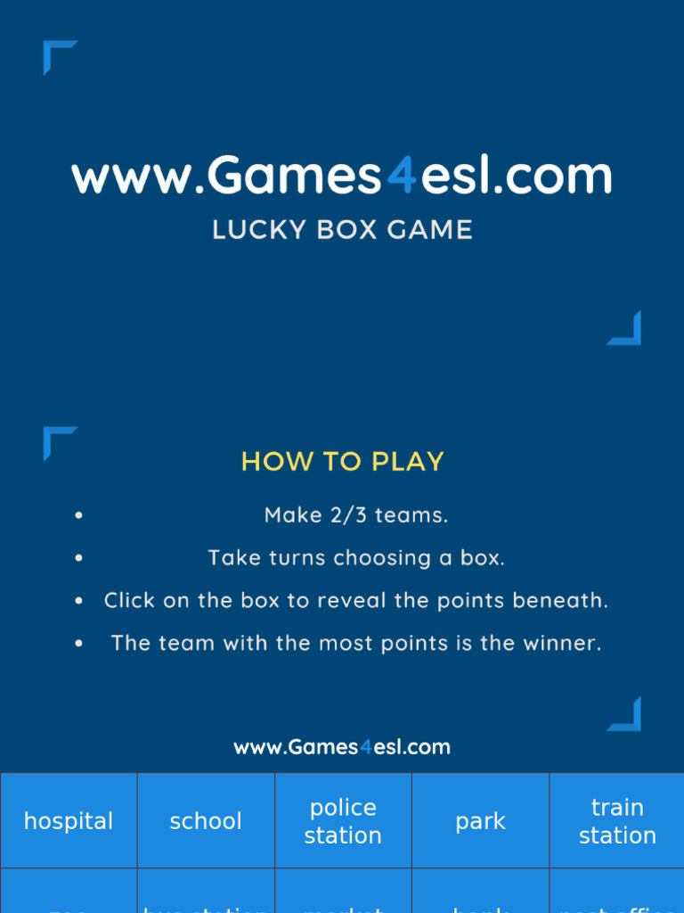 Buildings and Places Lucky Box PPT Game | PDF