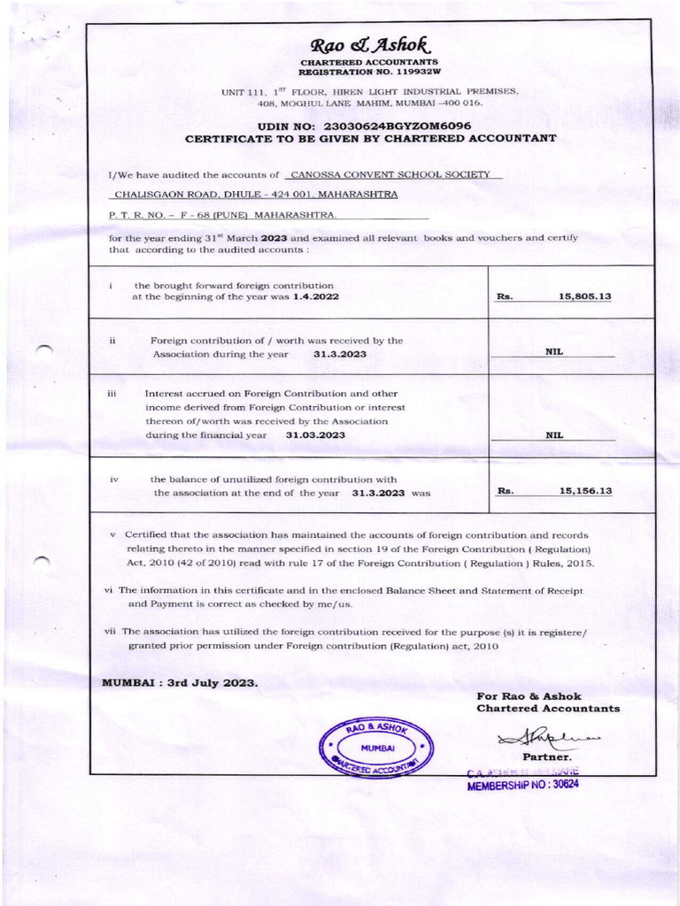FCRA Audit Report 22-23 Compressed | PDF | Business | Financial Economics