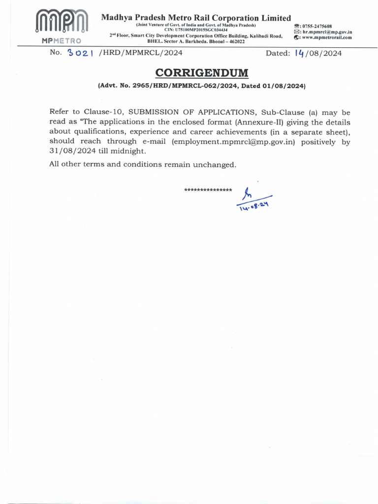 Corrigendum-Advt. No. 29651 | PDF