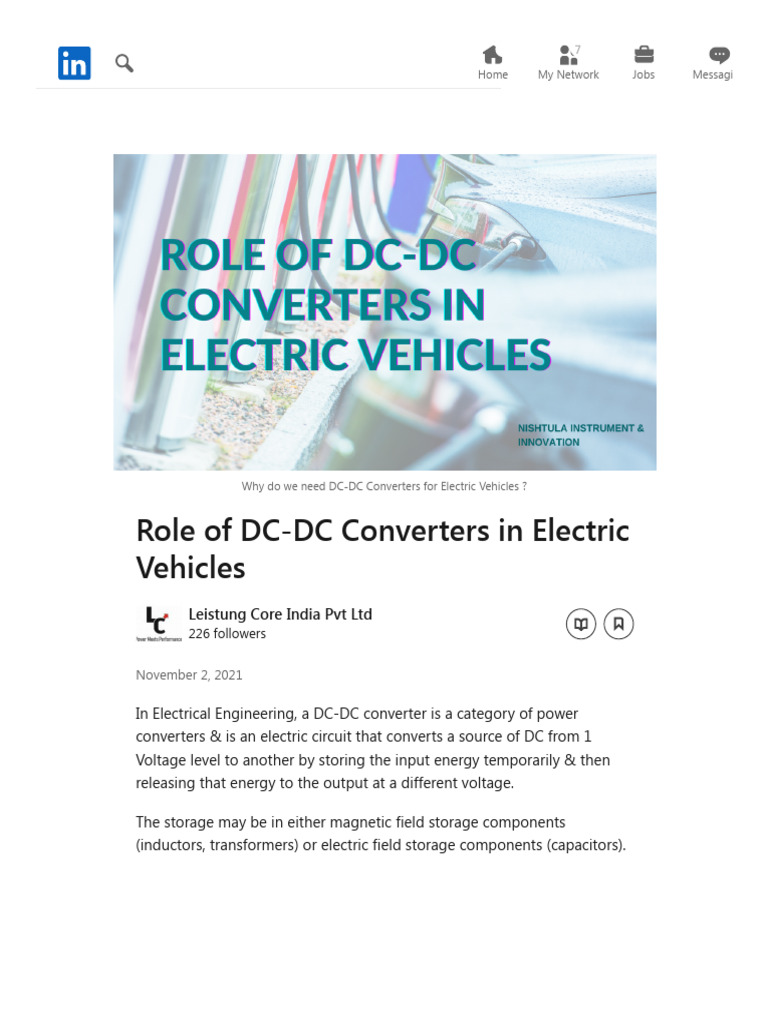 Importance of DC-DC Converters in EVs | PDF | Direct Current ...