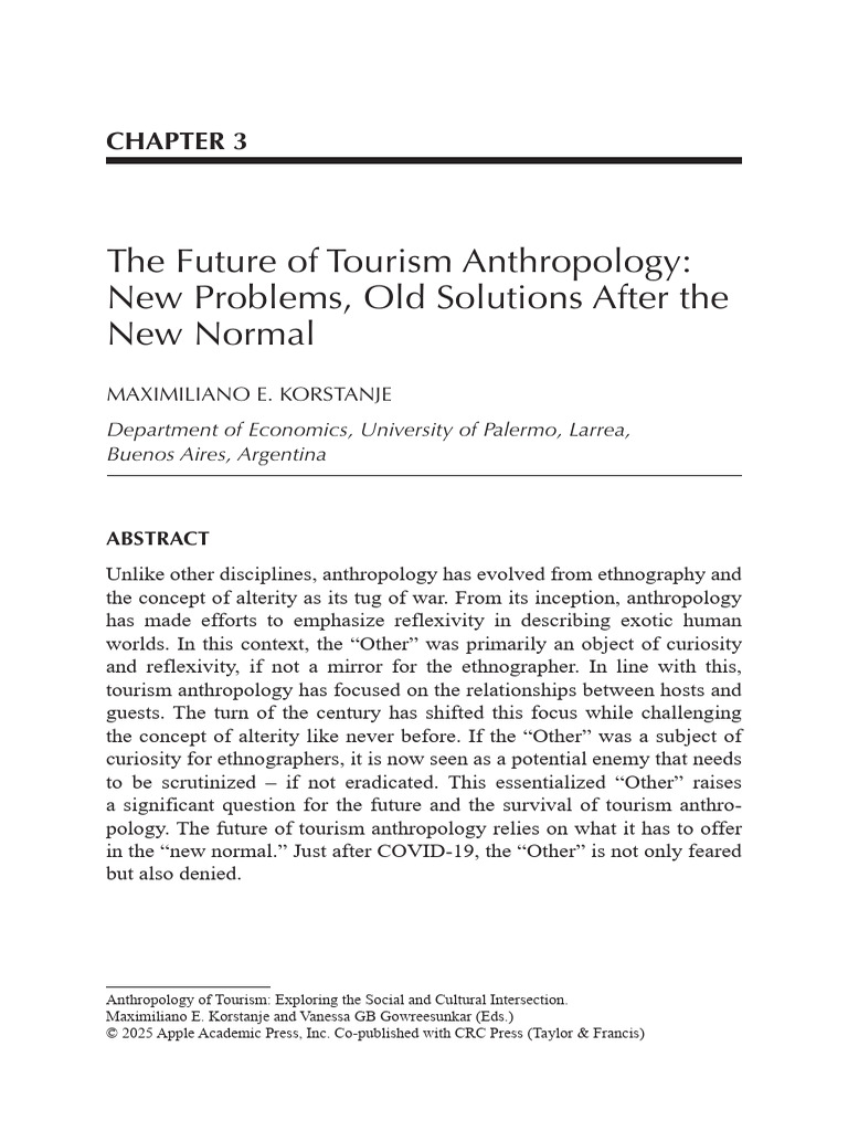 Future Challenges in Tourism Anthropology | PDF | Ethnography ...