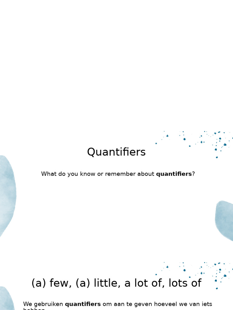 Quantifiers | PDF