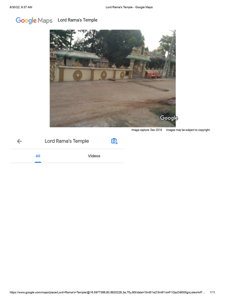 Lord Rama's Temple - Google Maps | PDF