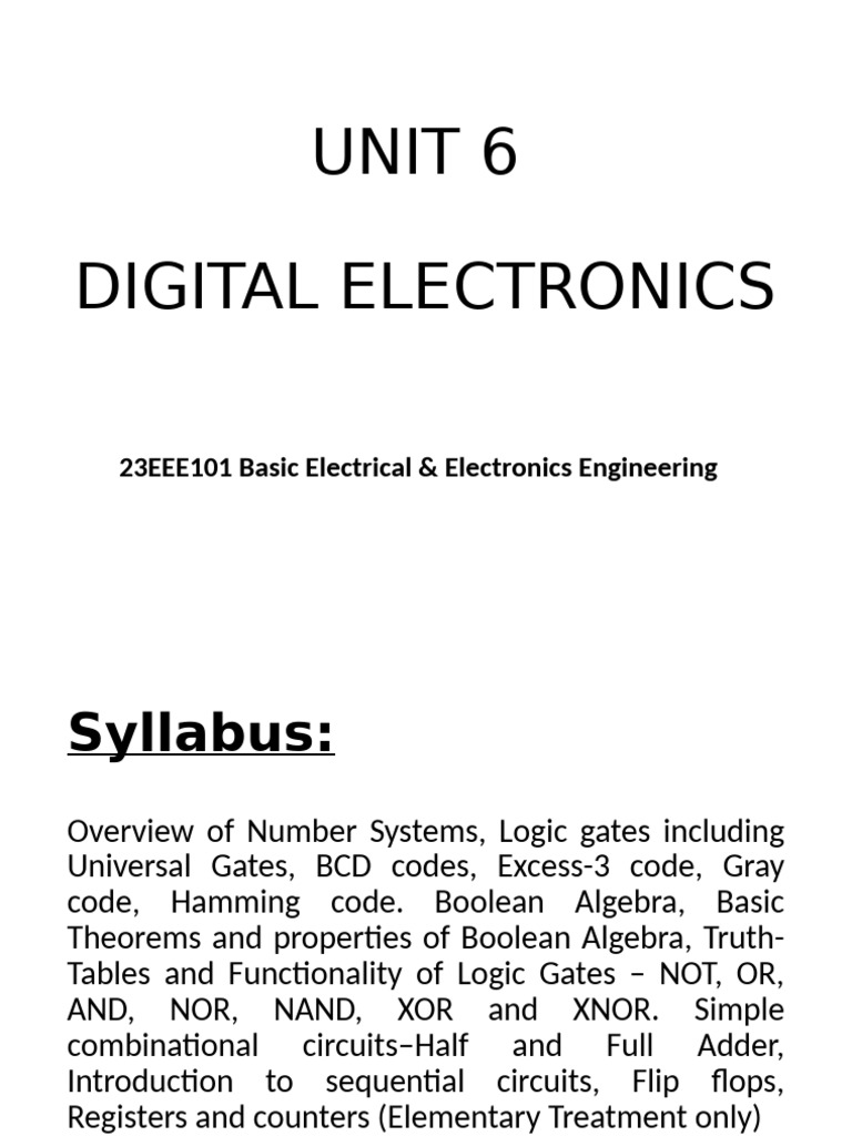 Unit 6 | PDF | Binary Coded Decimal | Logic Gate