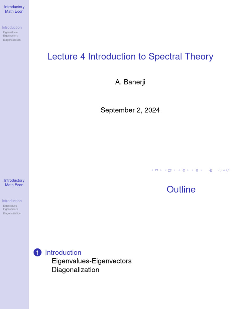 lec_3_introduction_to_spectral_theory | PDF | Eigenvalues And Eigenvectors | Mathematical Physics