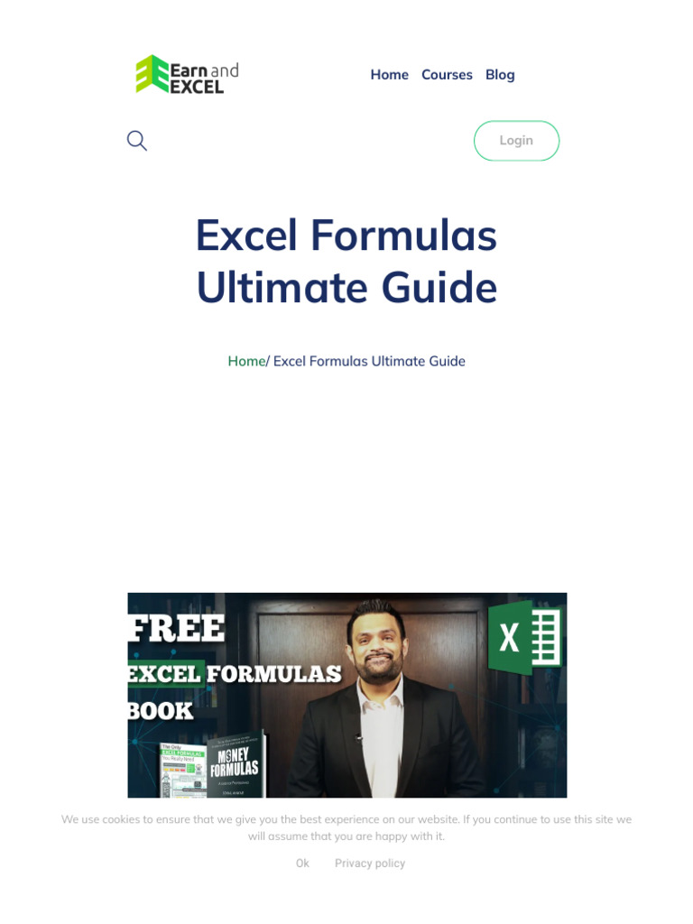 Excel Formulas Ultimate Guide - Earn and Excel | PDF | Summation ...