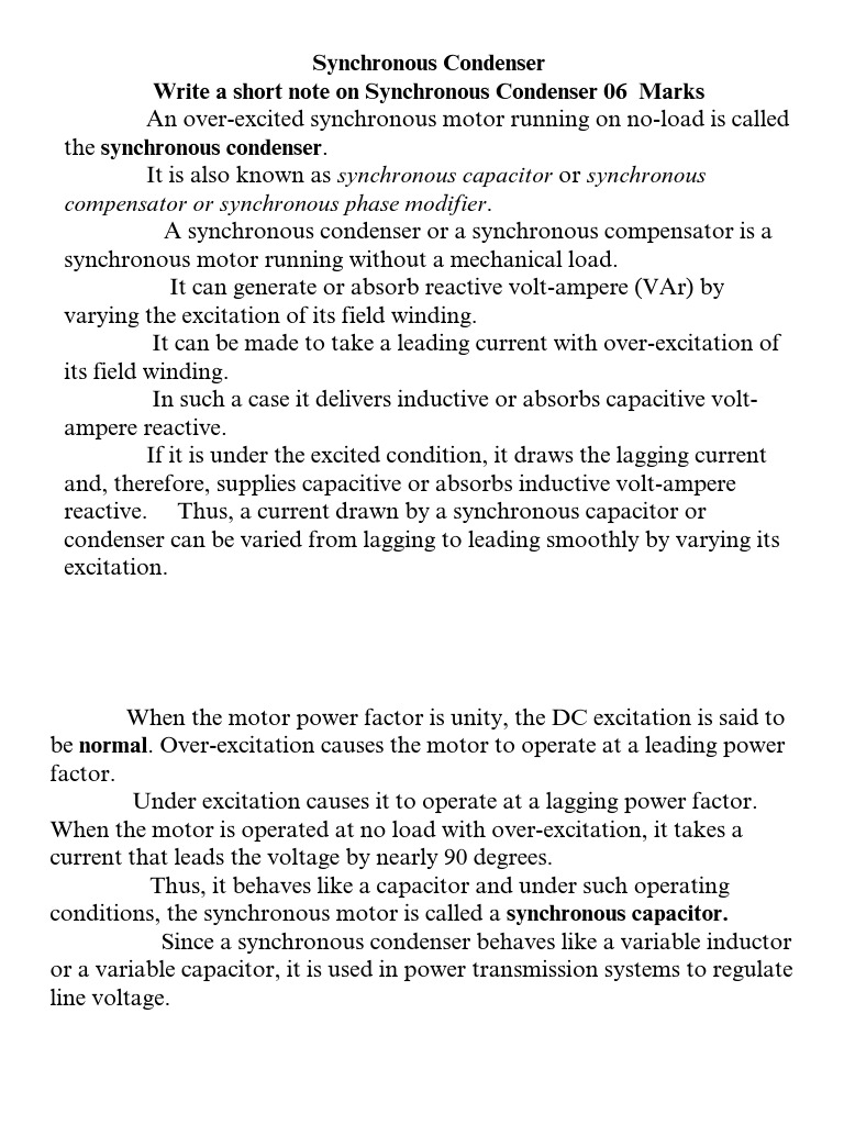 Synchronous Condenser - PPTX 20250131 135633 0000 | PDF | Capacitor ...