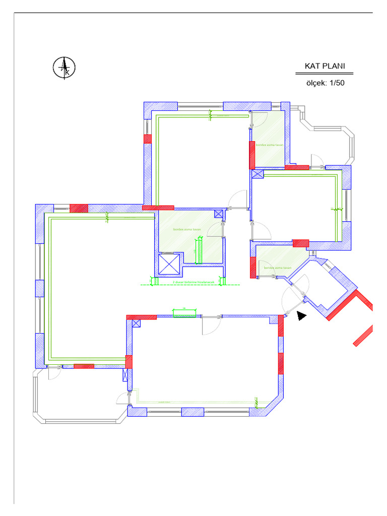 Eda Ev_Duvar-Asma Tavan Planı | PDF