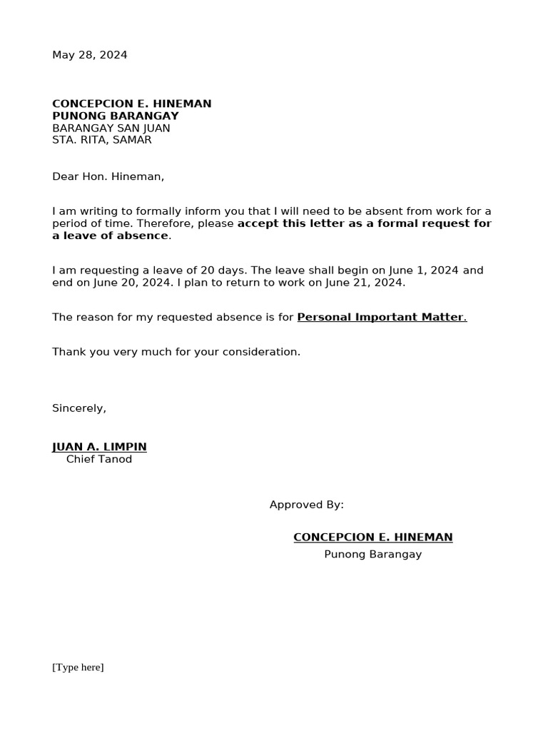 Leave of Absence Template | PDF