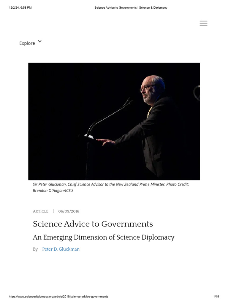 Science Advice To Governments - Science & Diplomacy | PDF ...