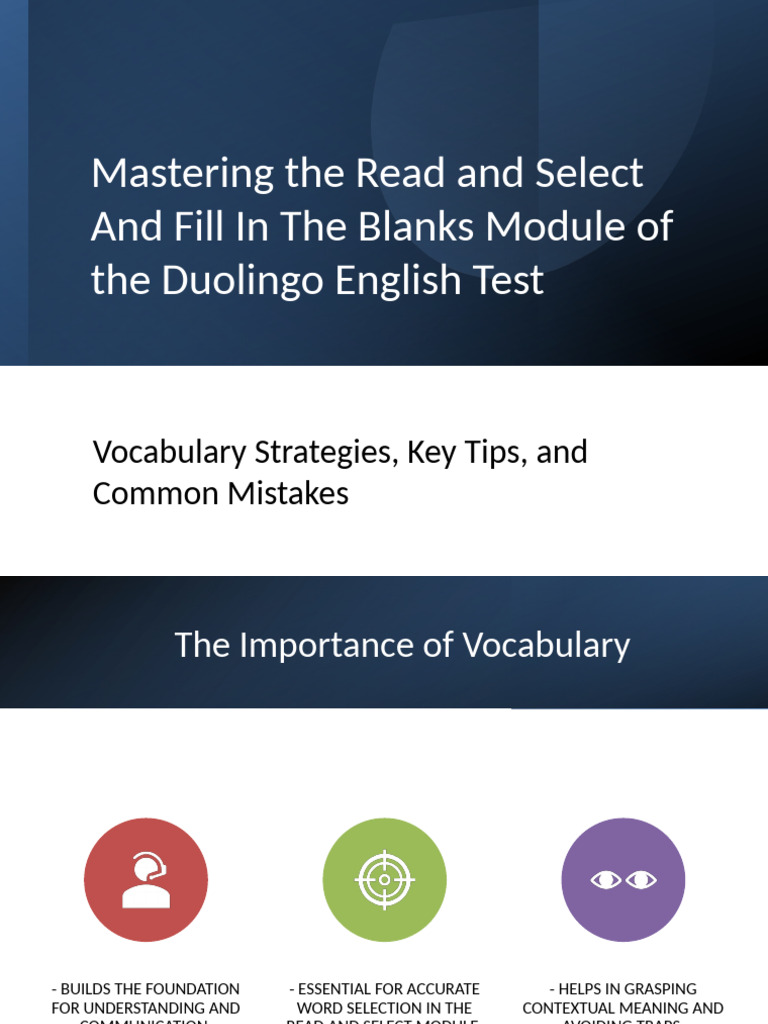 Duolingo Lecture 2 Read and Select An Fill in TH Blanks Module | PDF ...