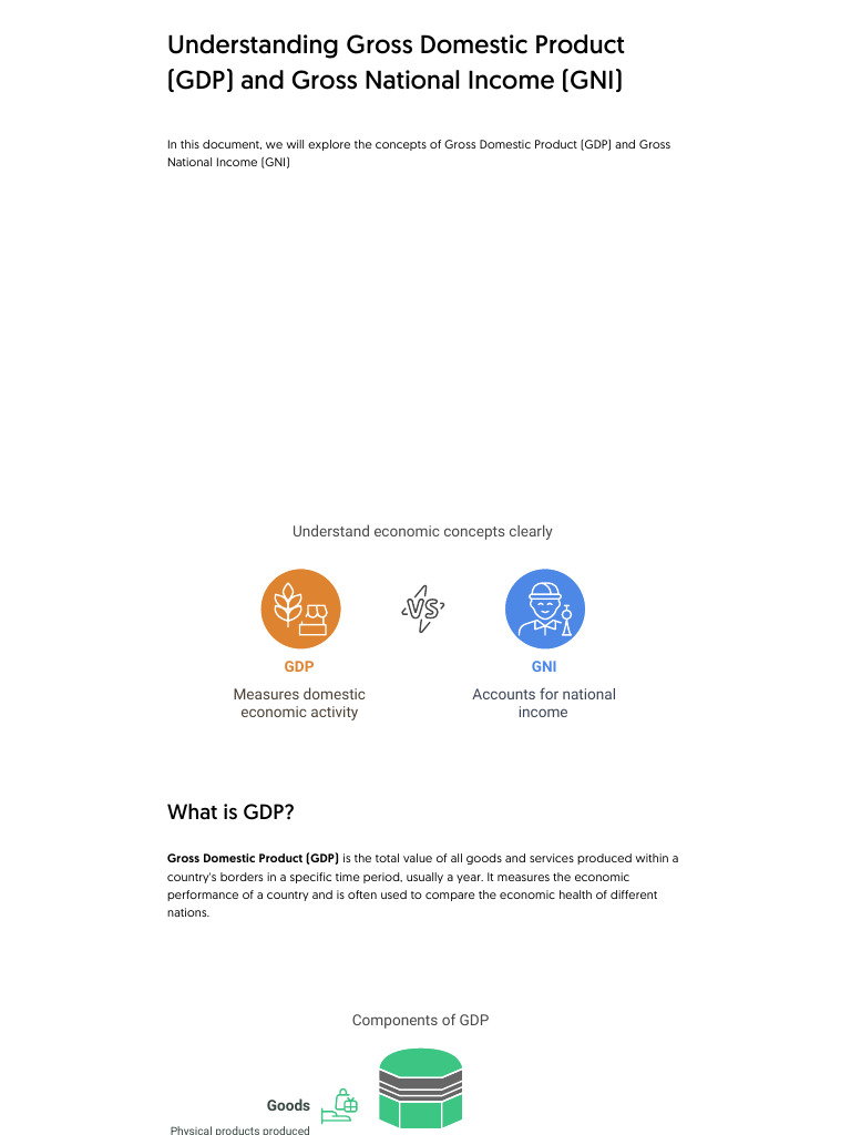 Understanding Gross Domestic Product (GDP) and Gross National Income (GNI) - 2 | PDF | Gross ...