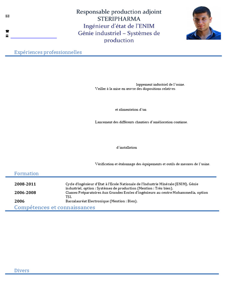 Profil d'Anass Nasmi chez Steripharma | PDF | Business