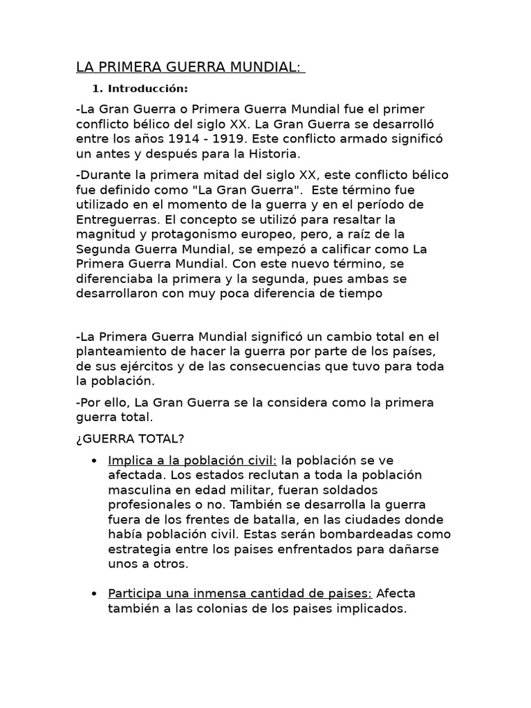 Claves de la Primera Guerra Mundial | PDF | Austria Hungría | Primera ...