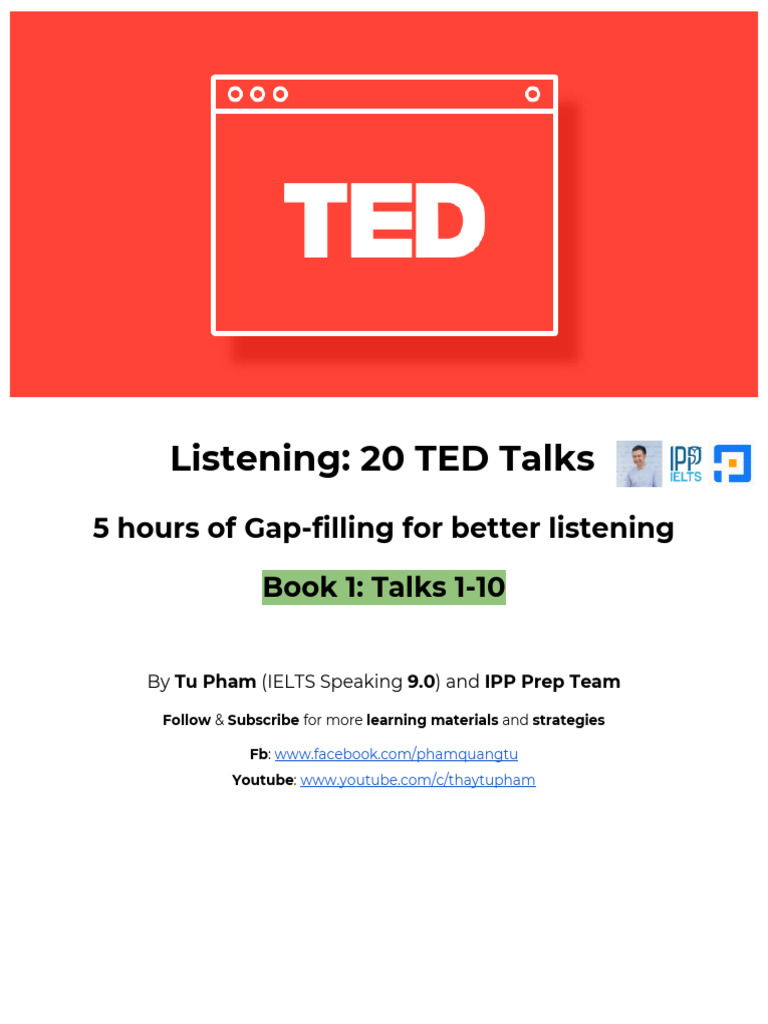 Listening - Gapfilling - 20 Ted Talks | PDF | Cerebral Hemisphere | Human Brain
