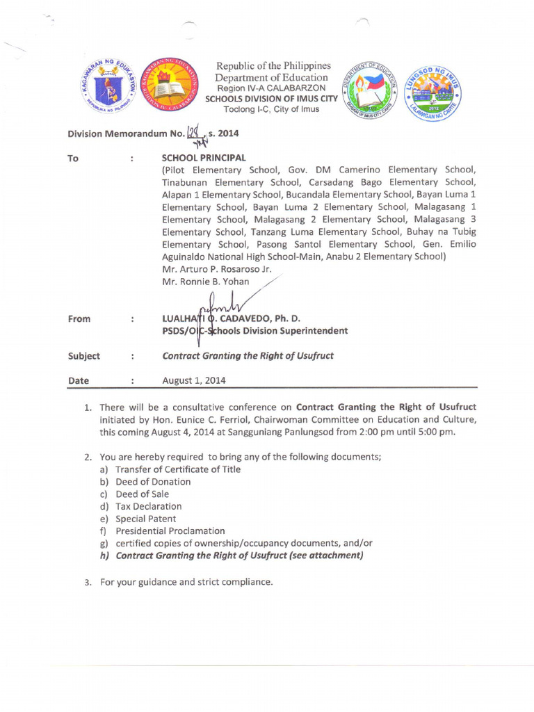 128 Contract Granting The Right of Usufruct | PDF