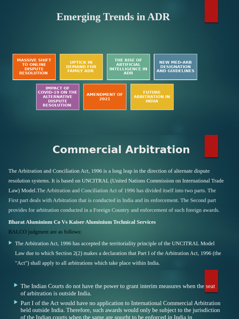Emerging Trends in ADR | PDF | Alternative Dispute Resolution | Arbitration