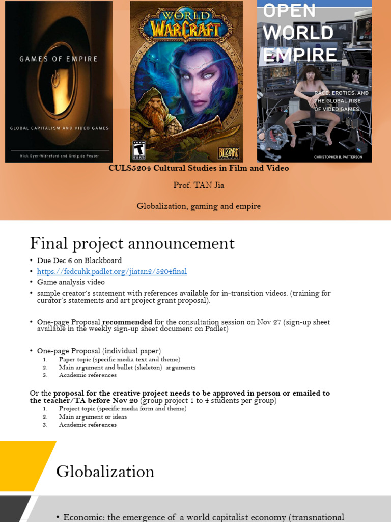 Lecture 10 - Globalizaition, Gaming and Empire | PDF | Globalization ...