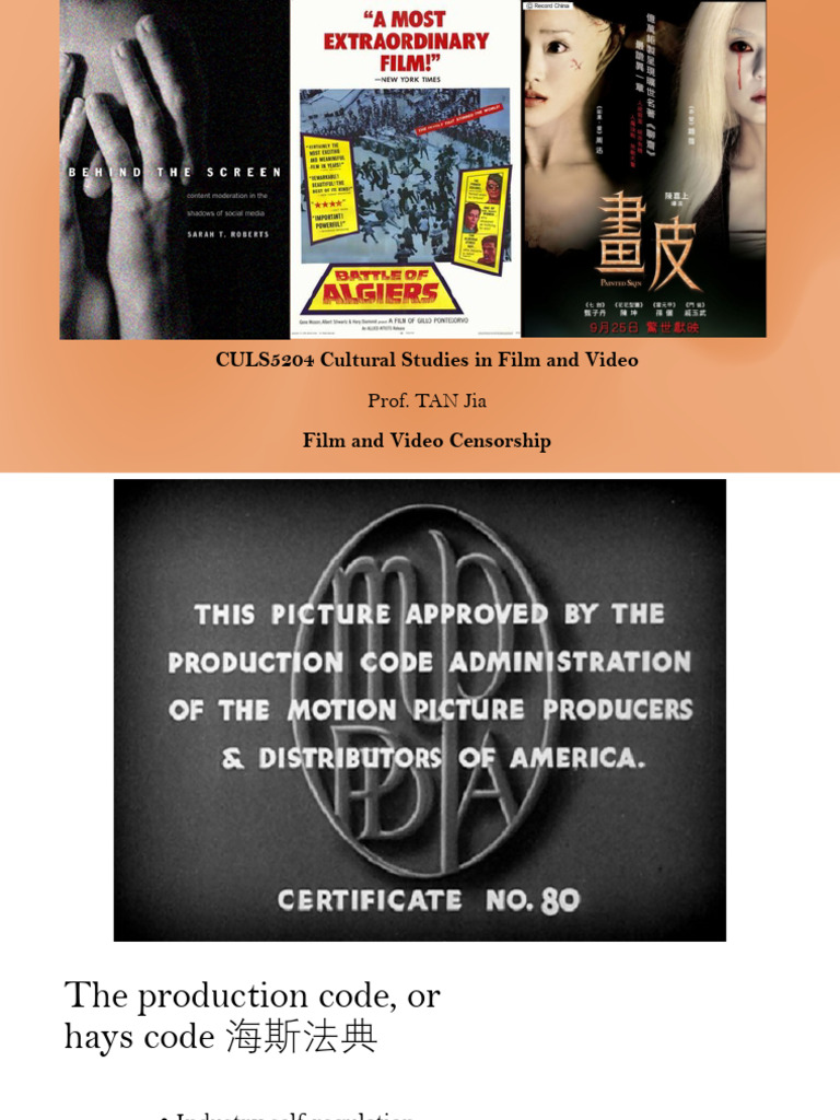 Lecture 11 - Film and Video Censorship | PDF | Censorship