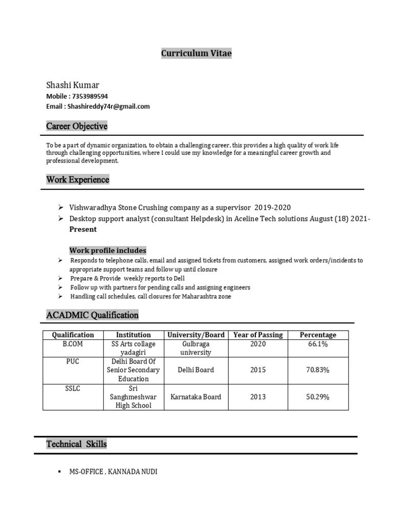 Shashi Kumar Resume New | PDF | Learning | Cognition