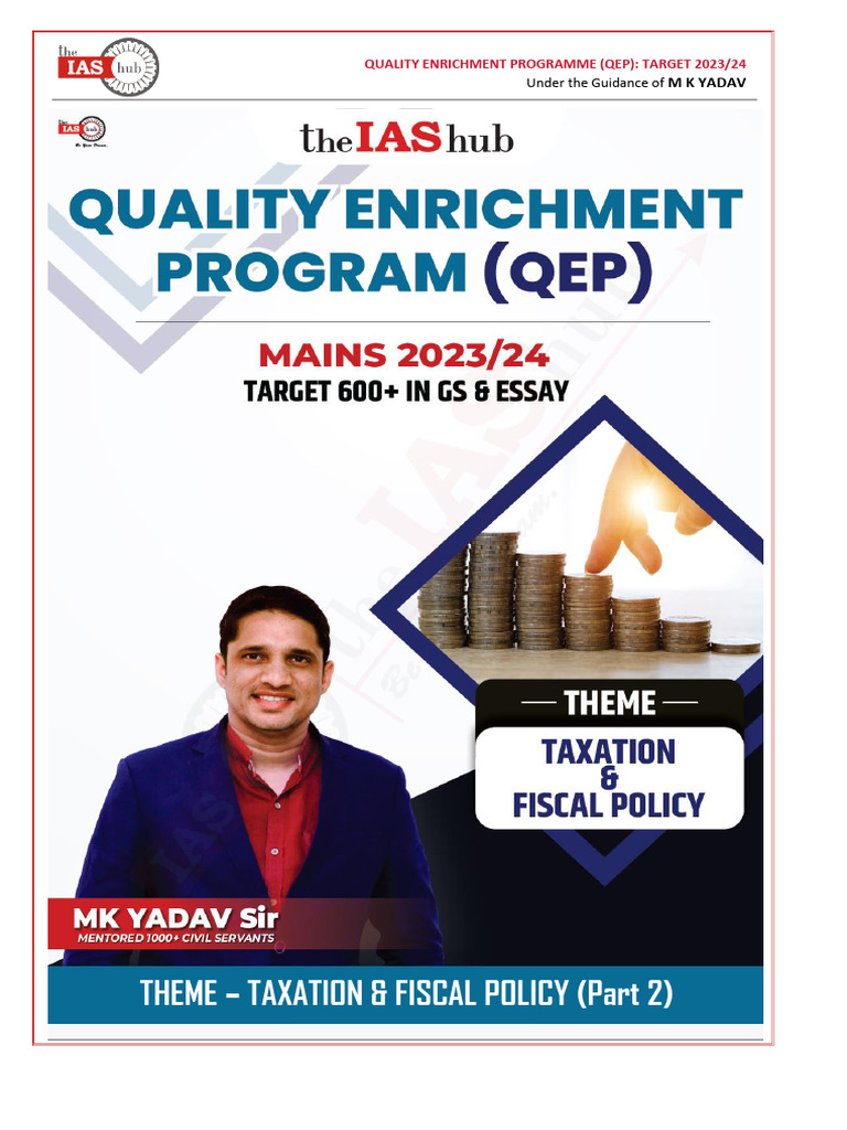 165 QEP 2023 Theme Taxation & Fiscal Policy TheIAShub PDF | PDF | Taxes ...