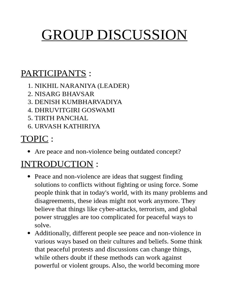 GROUP DISCUSSION | PDF