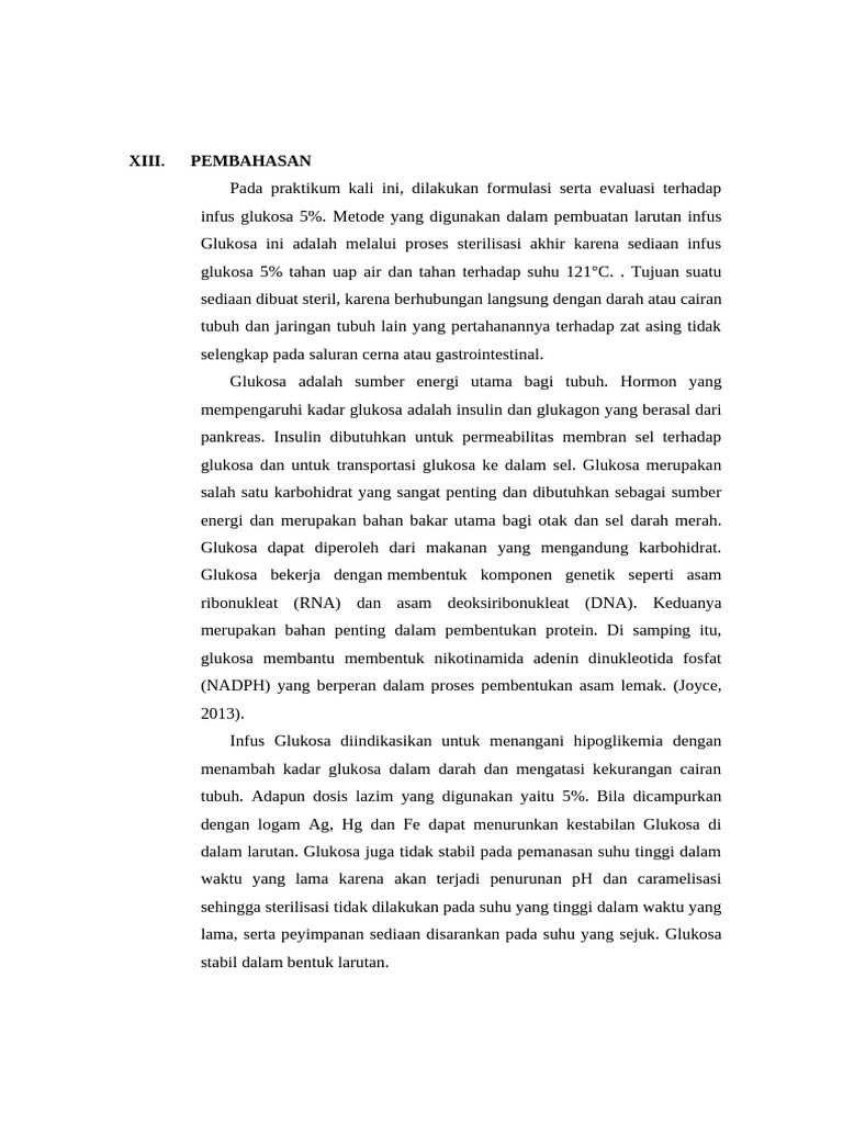 Formulasi Infus Glukosa 5% Steril | PDF