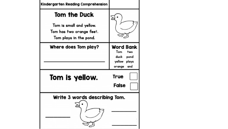 Reading Comprehension (duck) | PDF
