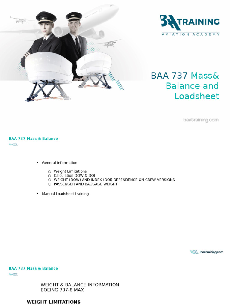 BAA 737 Mass Balance and Loadsheet 3 | PDF | Weight | Aviation