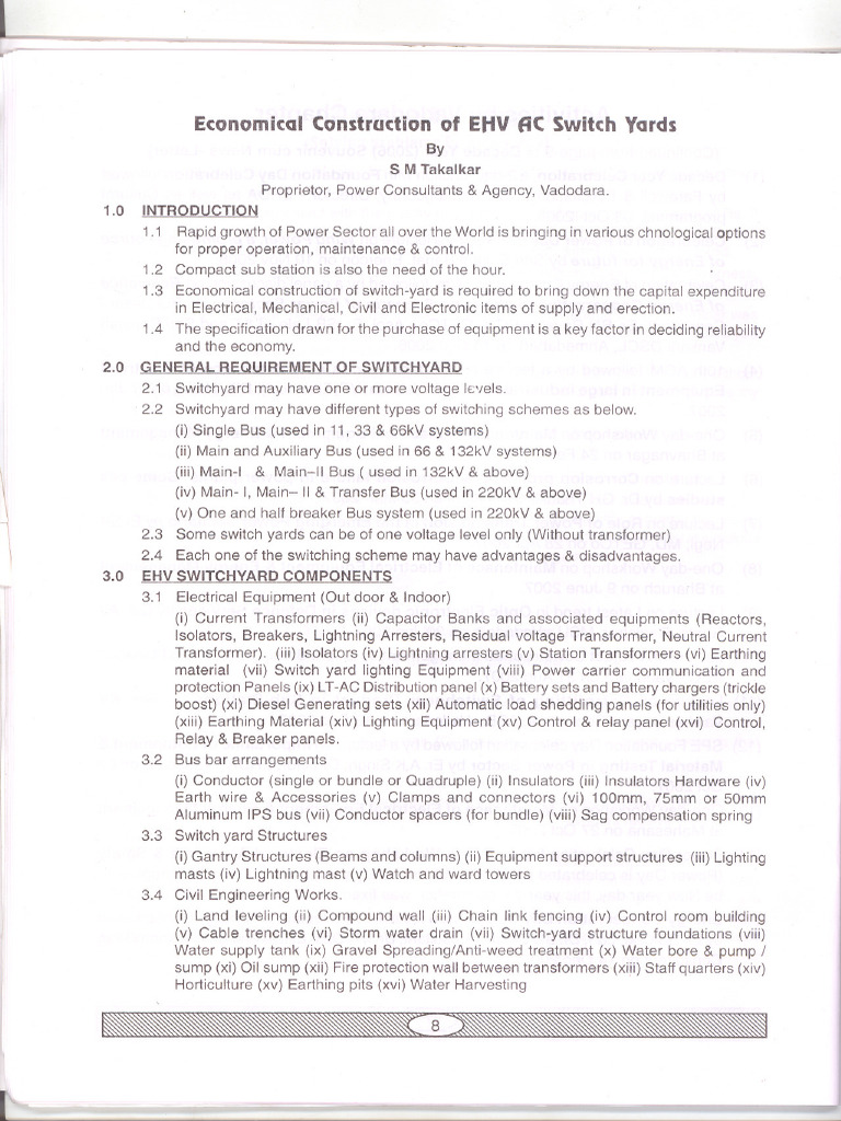 EHV AC SwitchYard Points | PDF