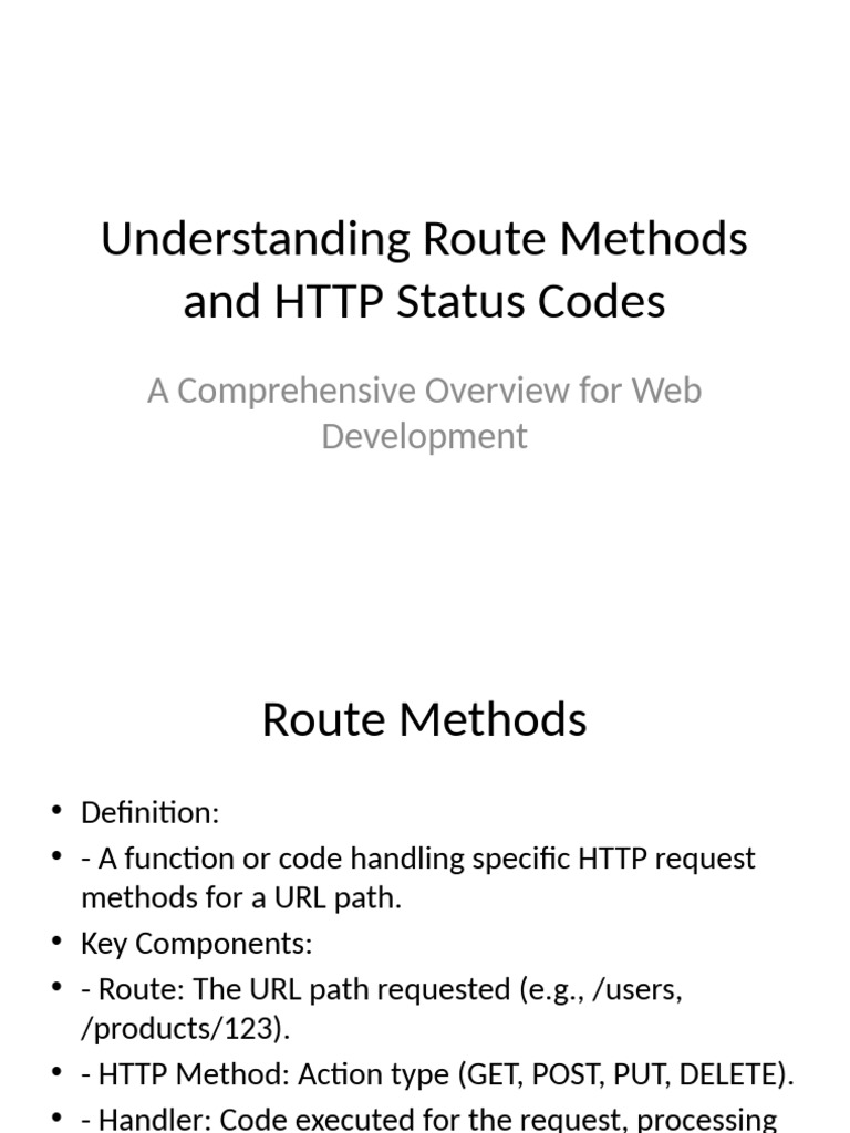 Route Methods and HTTP Status Codes | PDF