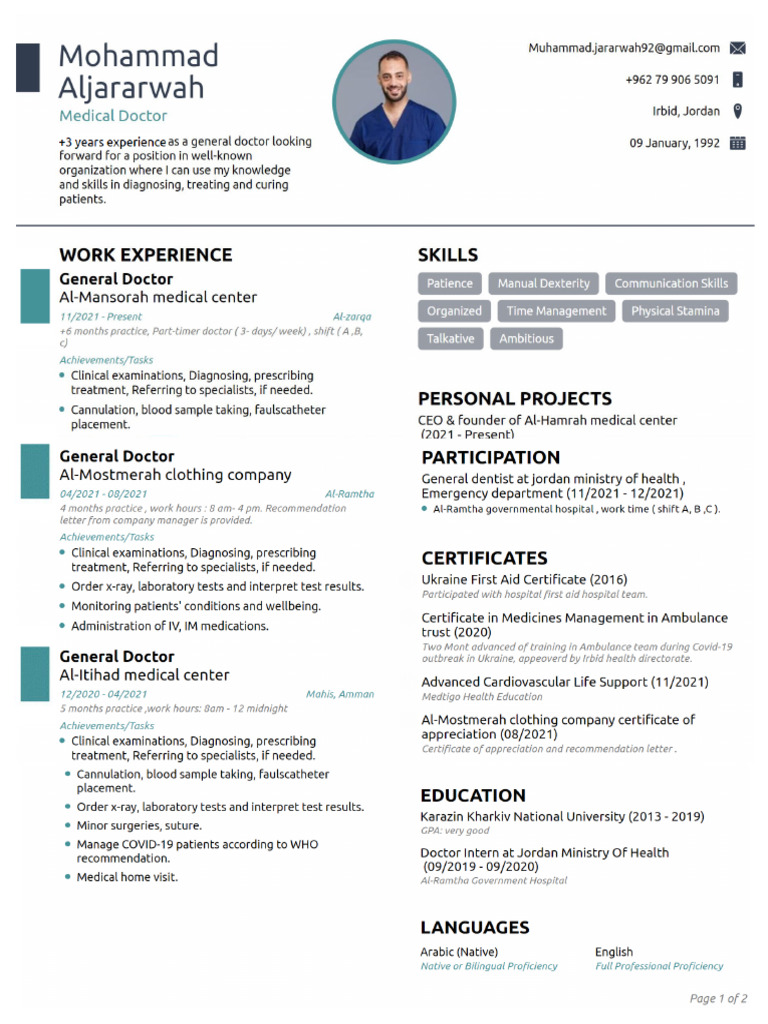 Mohammad Al-Jararweh Resume 3 | PDF
