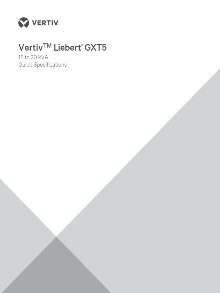 Liebert GXT5 16-20kVA Guide Specifications-R1.0 | PDF | Power Inverter ...