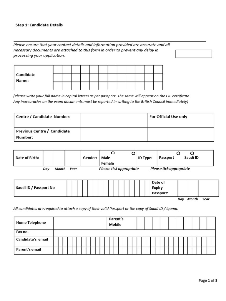 IGCSE Form For May-June2025 | PDF