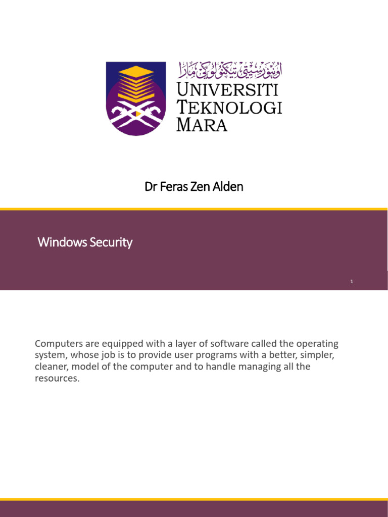 Topic 4 - Windows Security | PDF | Security | Computer Security