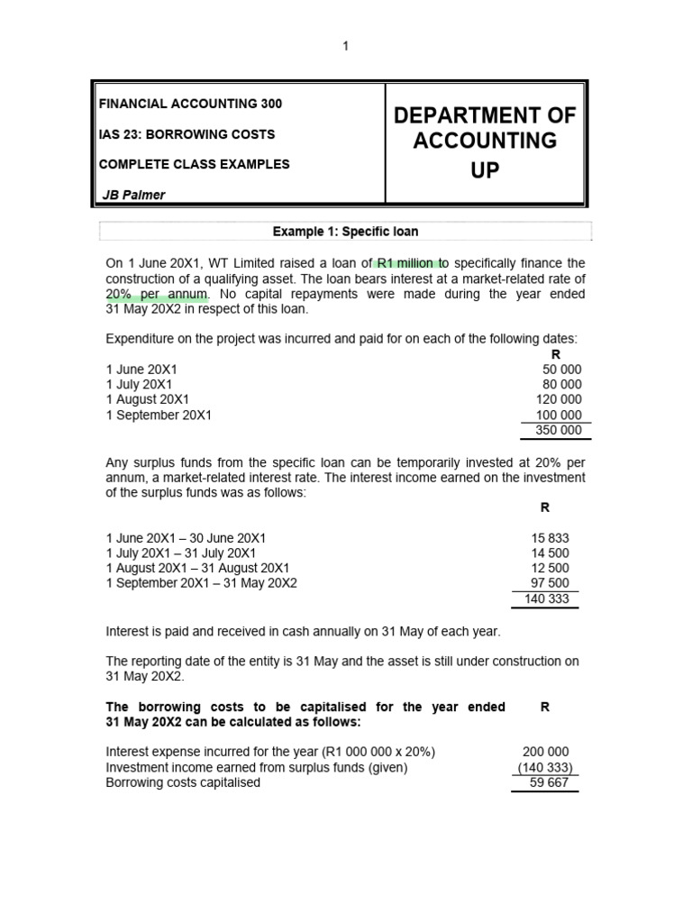 IAS 23 Borrowing Costs Explained | PDF | Interest | Loans