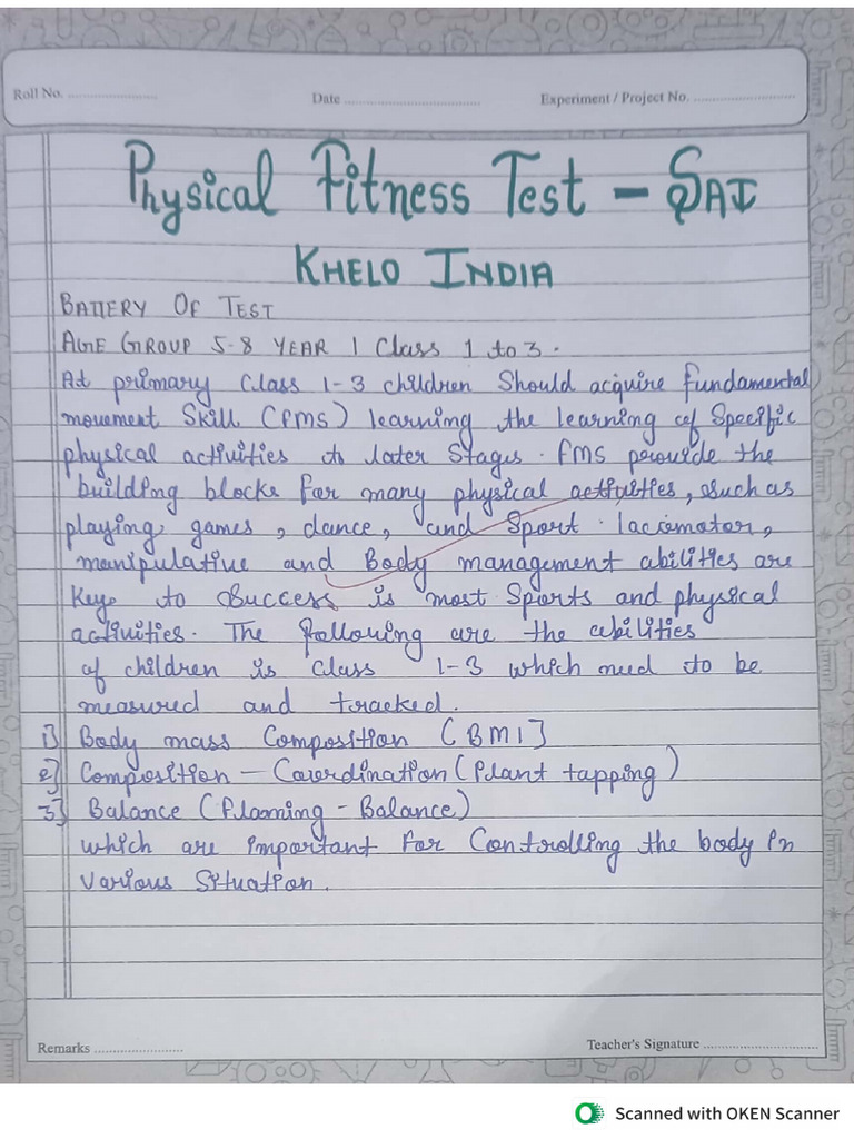 Physical Education Practical File | PDF