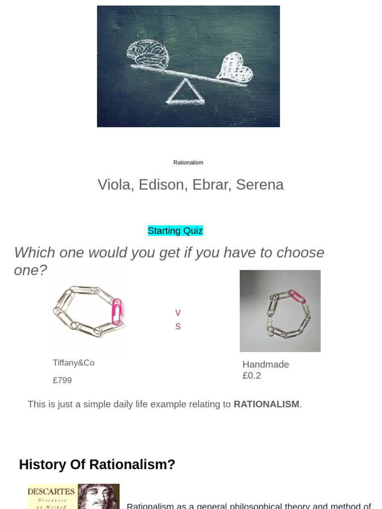 Rationalism (Viola, Serena, Ebrar, Edison) | PDF | Rationalism | Reason