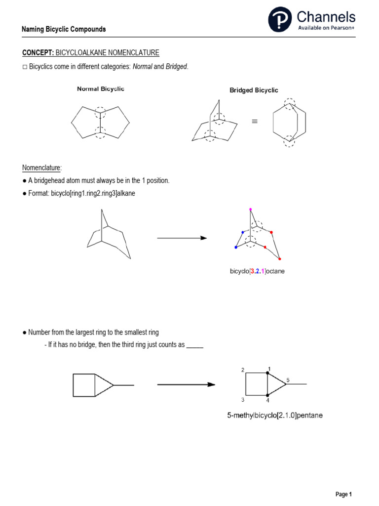 Bicycloalkane Nomenclature Guide | PDF