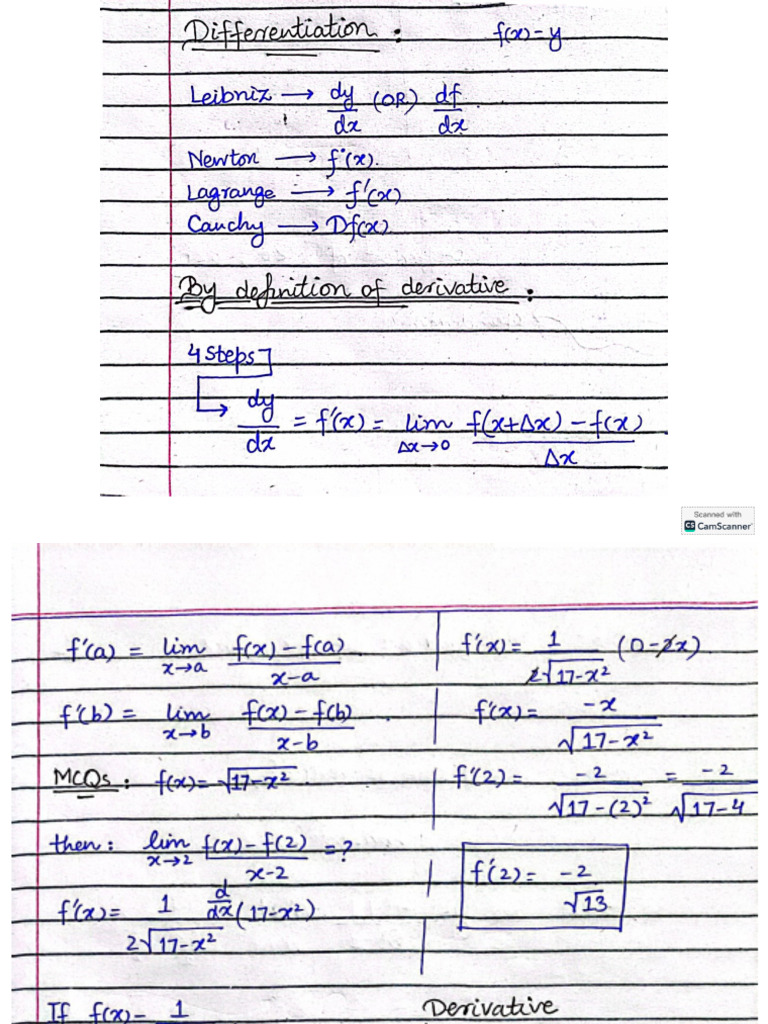 Derivative Complete McQs+Tricks | PDF